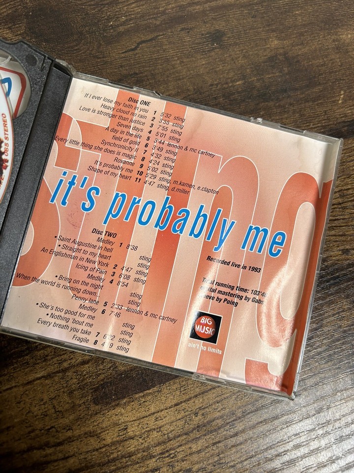 STING IT'S PROBABLY ME 2 CD 1993 RARE LIMITED EDITION NEW SEALED RARE ...