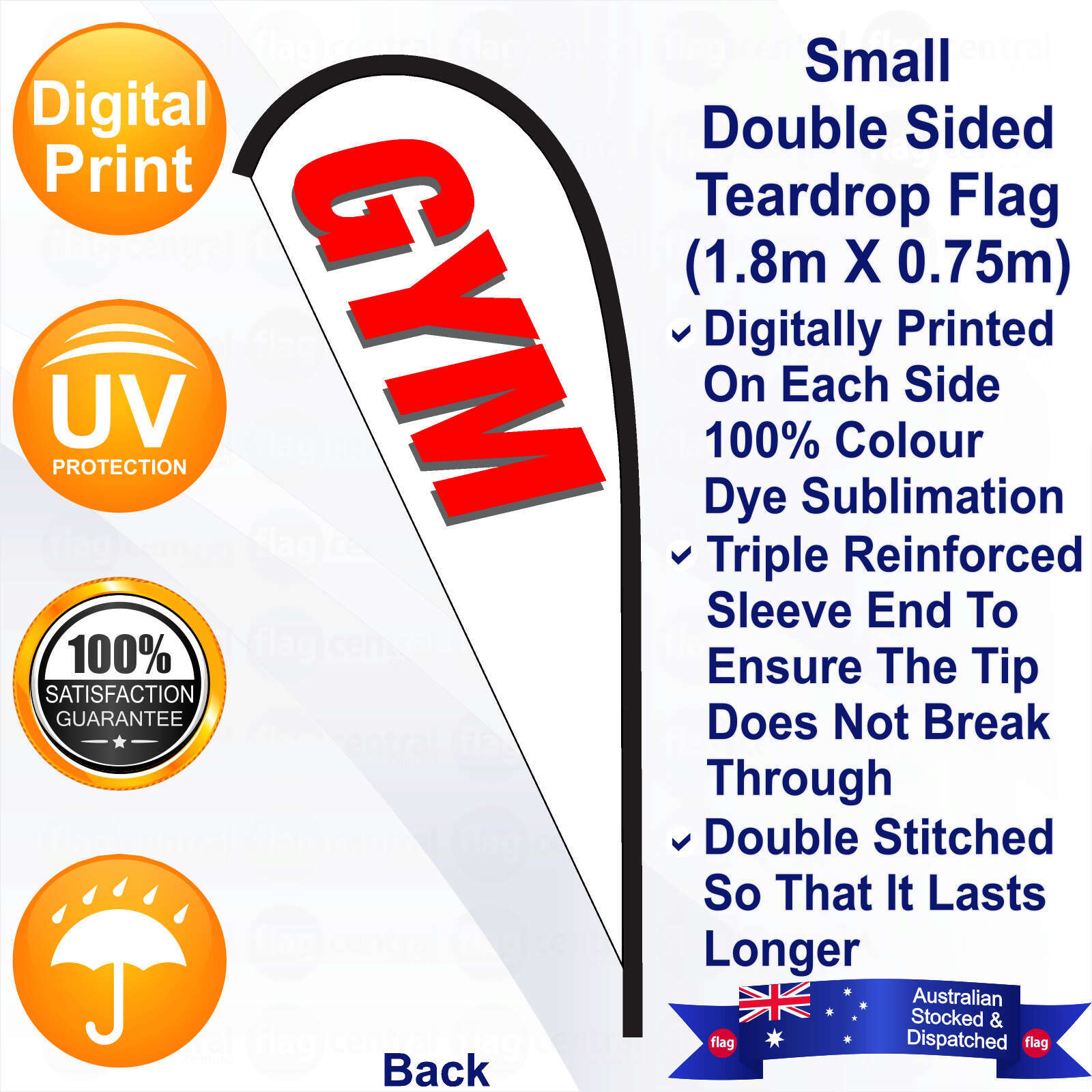 GYM Deluxe White 2.4m Teardrop Flag/Banner Kit with Spike *High-Quality *Bowhead | eBay