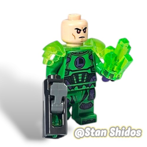 New LEGO Lex Luthor Minifigure w/ Kryptonite & Gun DC Superhero FAST ...