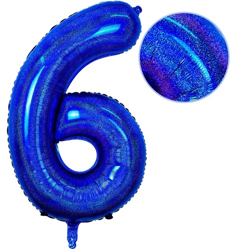 Number 6 Balloon 40 inch, Dark Blue Big Number Balloon, Giant Foil 6 ...