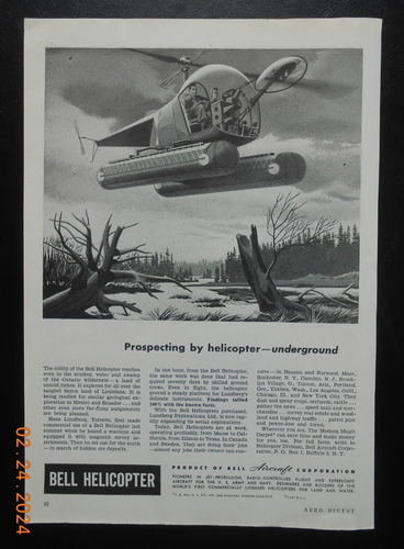 1947 Bell Aircraft Helicopter Buffalo NY AD Esso Aviation Parkersburg ...