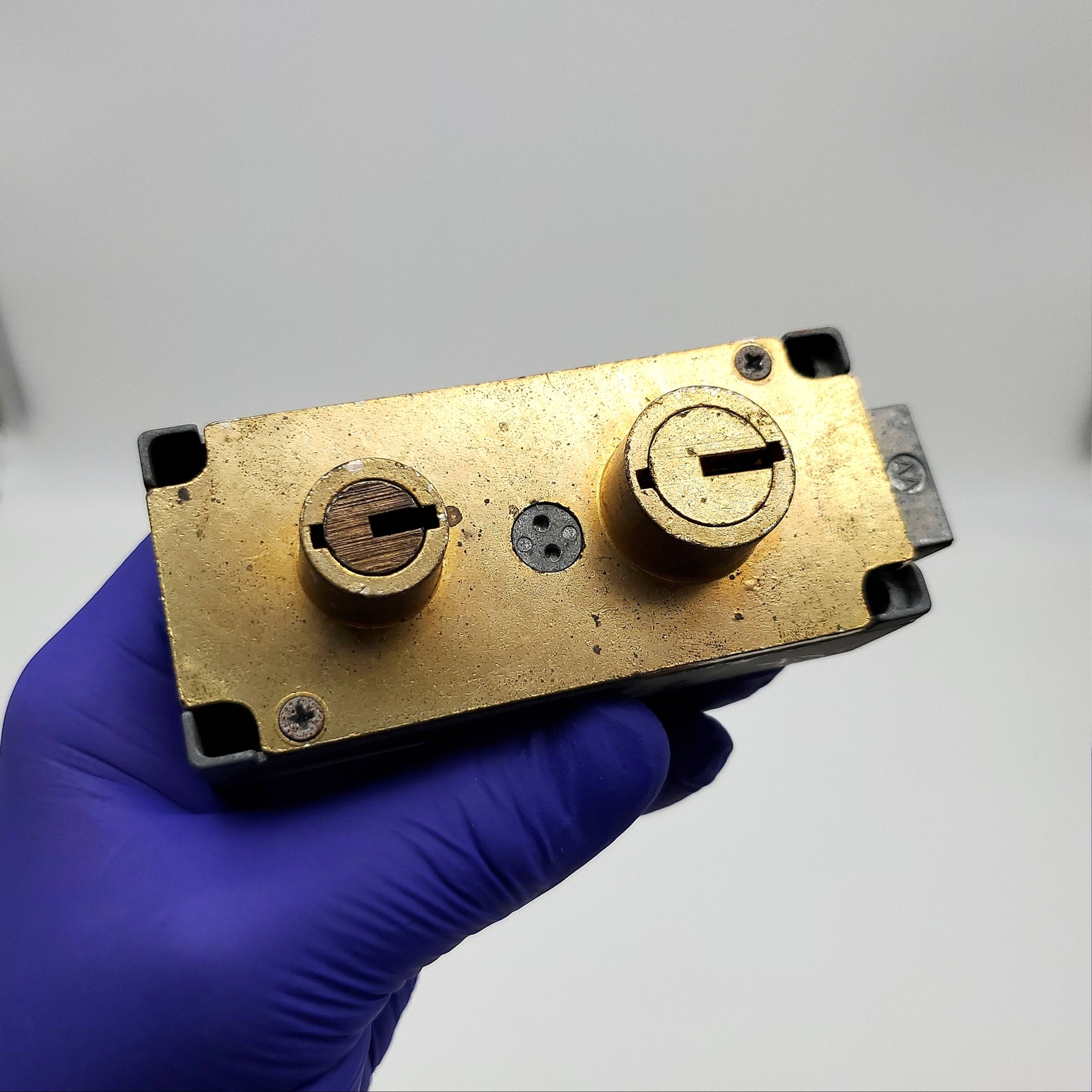 Lefebure Safe Deposit Box Lock 7700 Brass 1/2" Nose Changeable Lever No ...