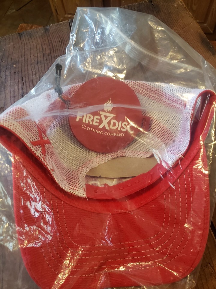 Red And White Trucker Hat Fire X Disc NEW WITH TAG Snapback Baseball ...