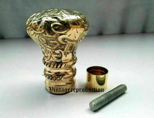 Designer Brass BALL Head HANDLE Vintage Style FOR Wooden Cane Walking ...