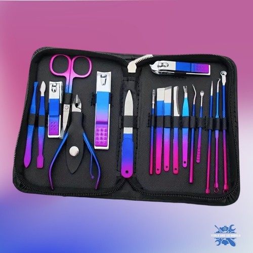 Professional 18 Pc Manicure Pedicure Set Kit For Men Women Grooming ...