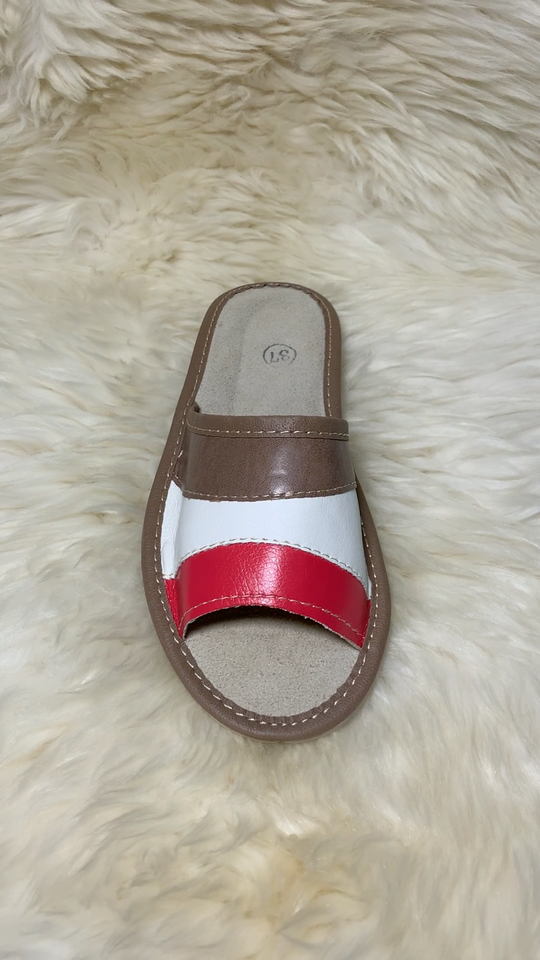 Women's genuine leather slippers Comfortable home shoes | eBay