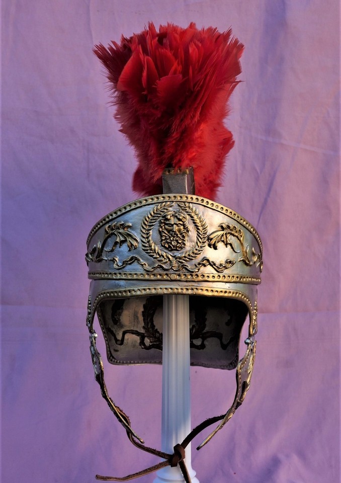 Gold & silver Emperor Augustus Roman Officer helmet Legate Tribune ...