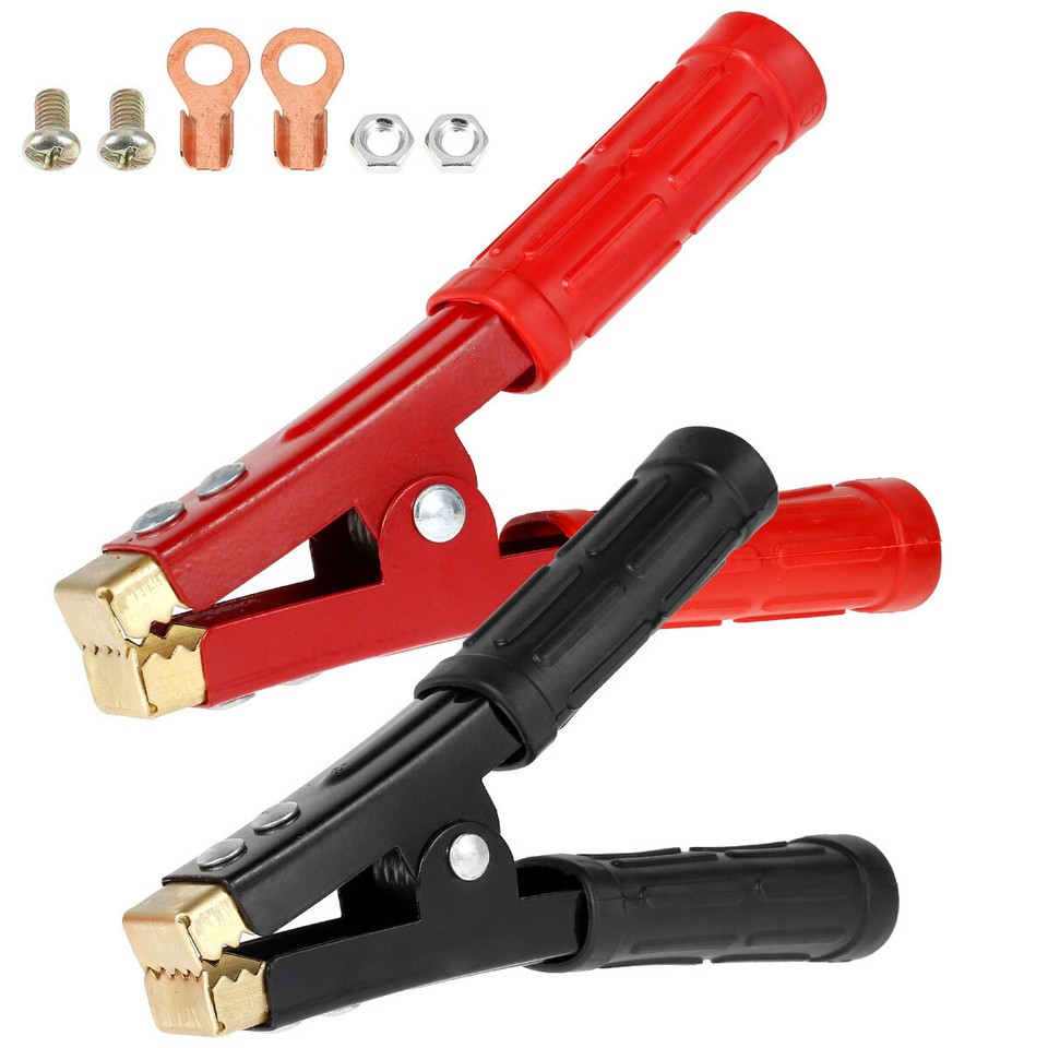 2Pcs Car Battery Clamp 500-1000Amp Pure Copper Battery Alligator Clip ...