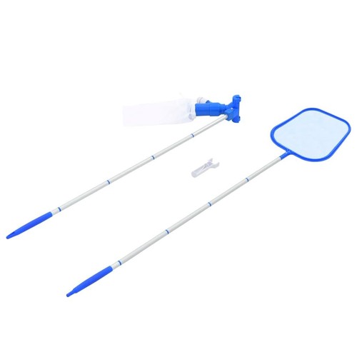 2 Piece Pool Cleaning Kit Skimmer Brush Vacuum Cleaner Equipment Set | eBay