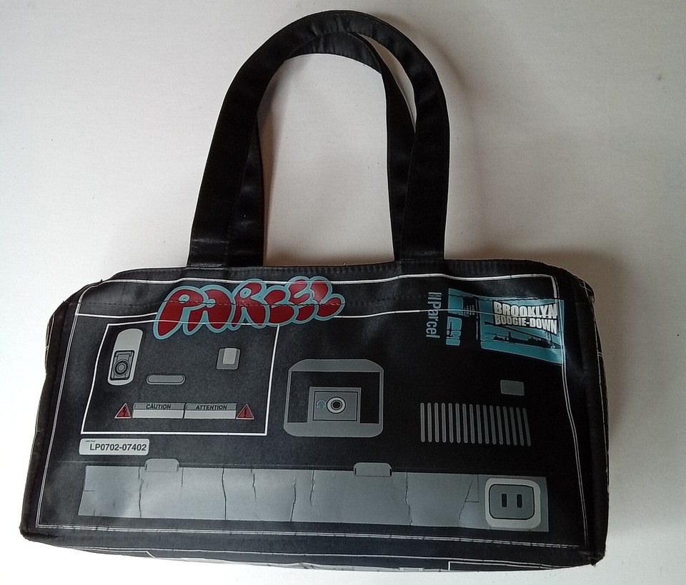 Parcel Boombox Cassette Tape Graffiti Hip Hop Tote Purse Black | eBay