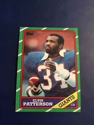 1986 Topps # 153 ELVIS PATTERSON ROOKIE New York Giants | eBay