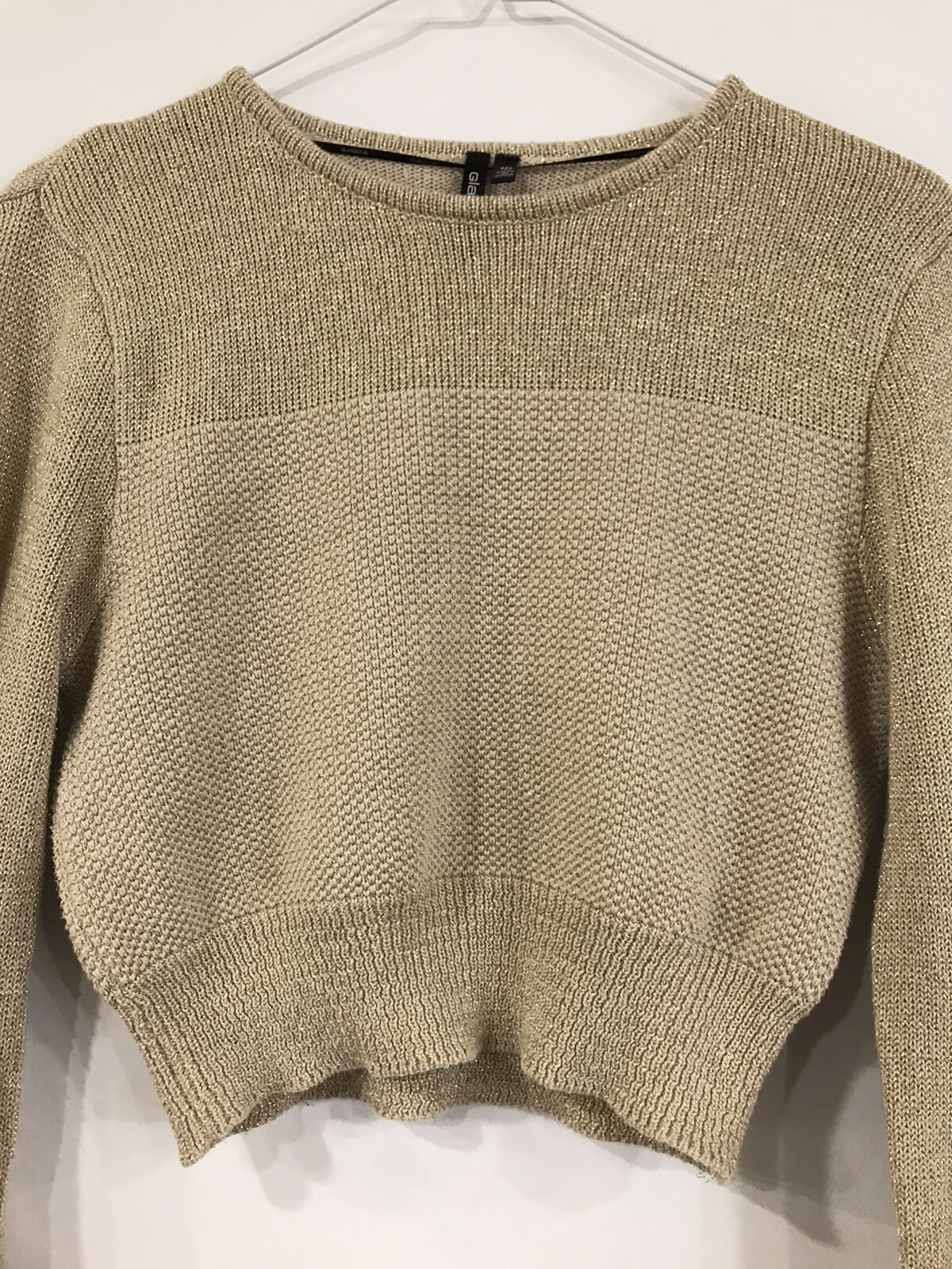 Glassons Womens Gold Sparkle Knit Sweater Long Sleeve… - Gem