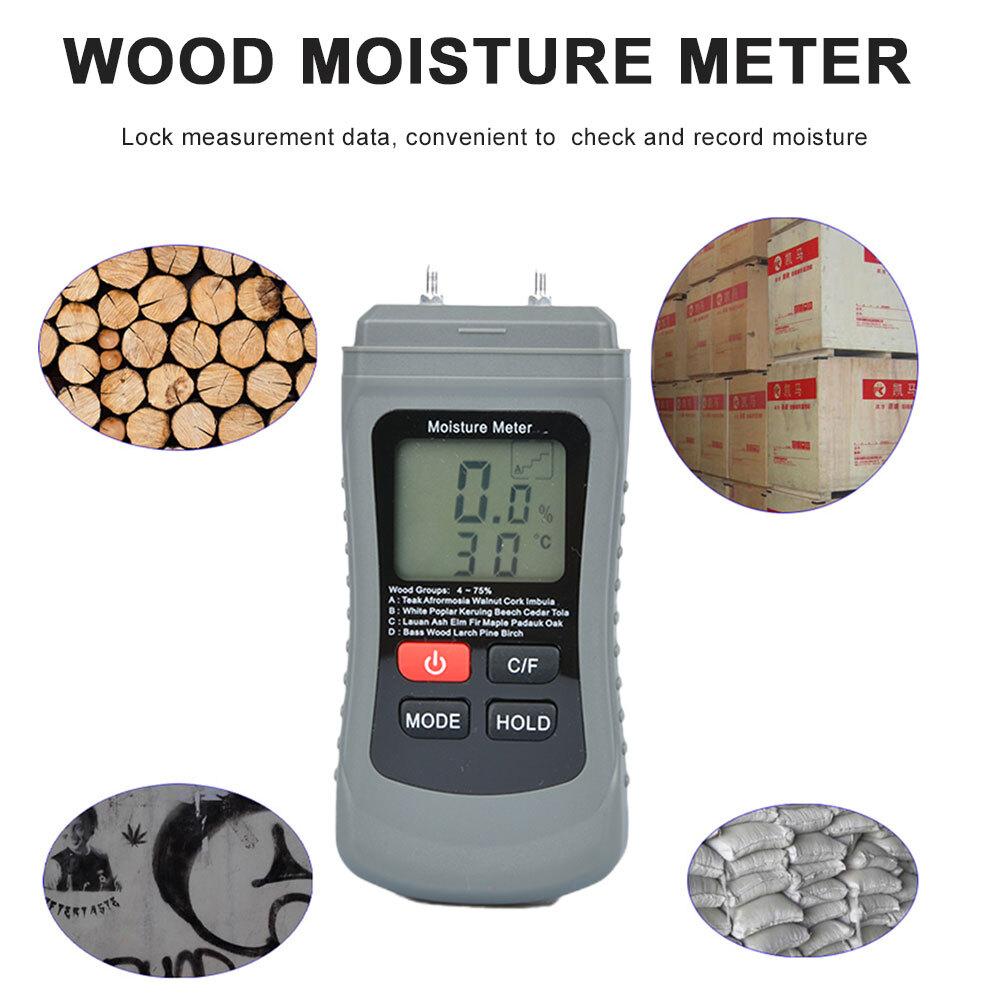 Wood Humidity Tester Accurate Timber Hygrometer for Bamboo/Paper ...