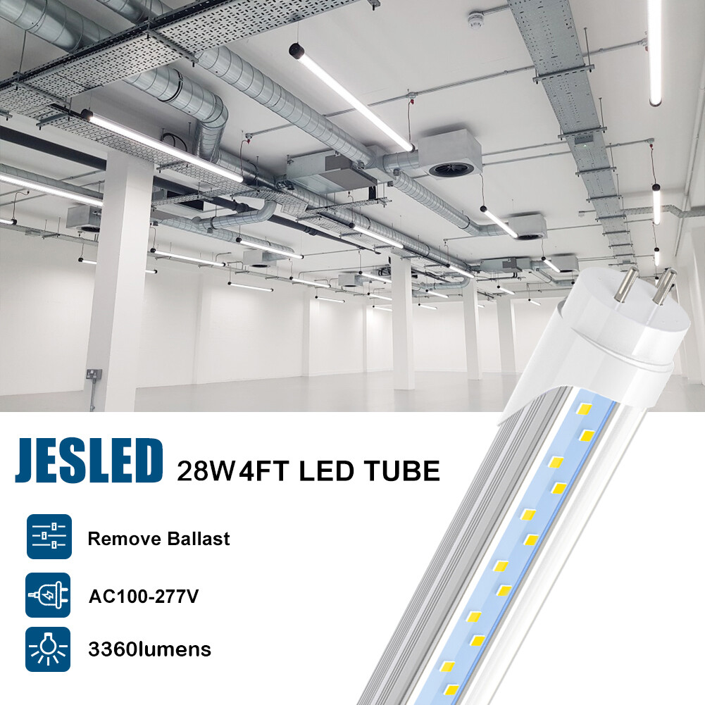 T8 8ft LED Tube Light Bulbs, Single Pin Fa8 Base, Dual Row, 60% OFF