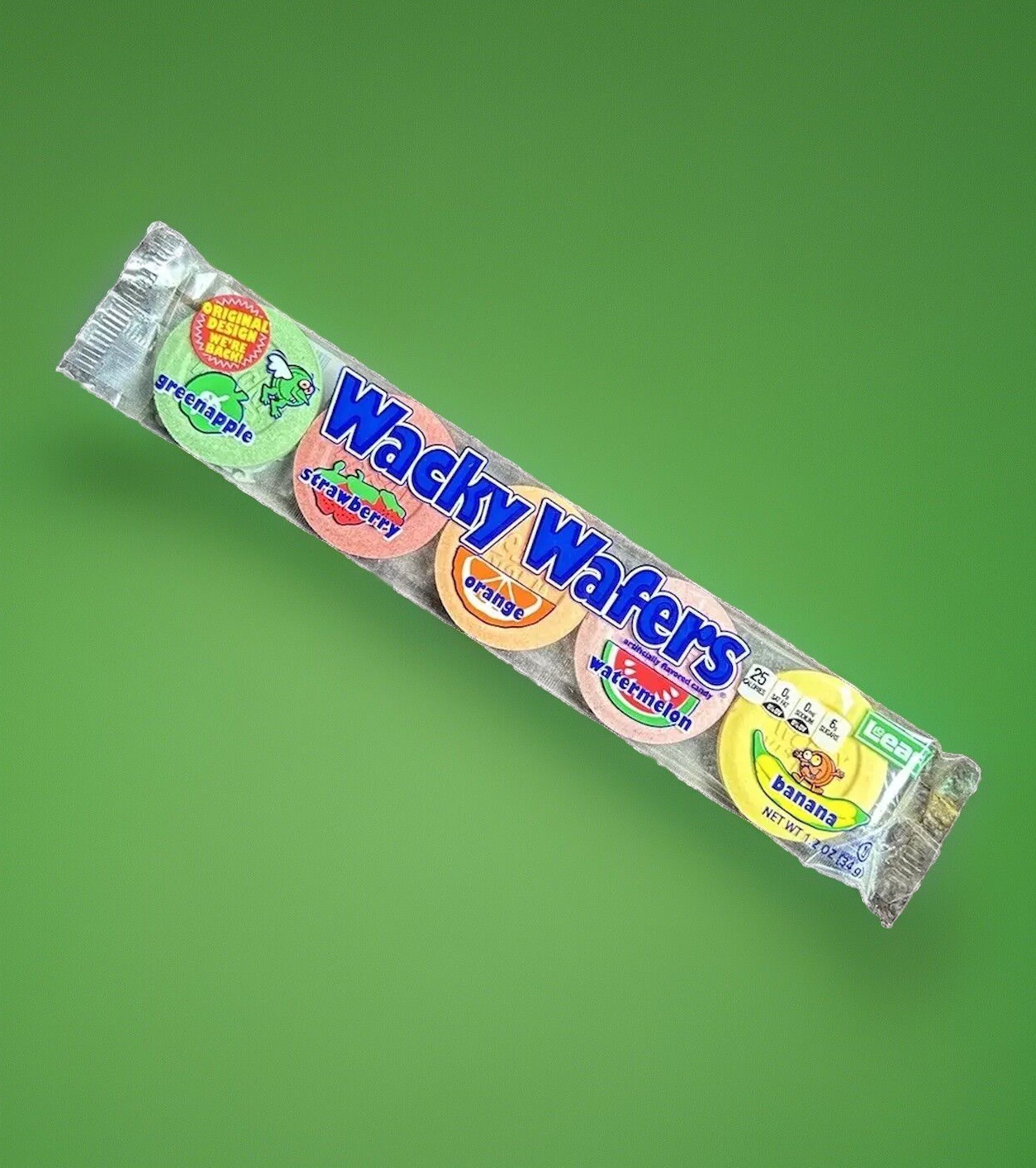 Wacky Wafers Candy - Apple Strawberry Orange Watermelon Banana Flavors ...