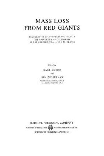 Mass+Loss+from+Red+Giants%3A+Proceedings+of+a+Conference+held+at+the ...