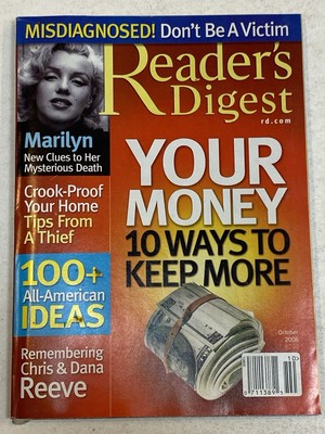 Reader's Digest Magazine Oct 10 2006 Money Marilyn Monroe Christopher ...