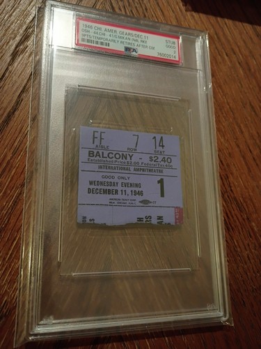 1946 Chicago American Gears Ticket stub- George Mikan Retires After ...
