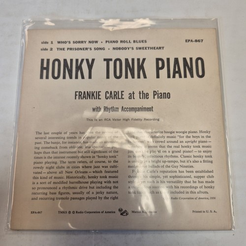 FRANKIE CARLIE- HONKY TONK 7" 45 RPM RECORD LIKE NEW OOP | eBay