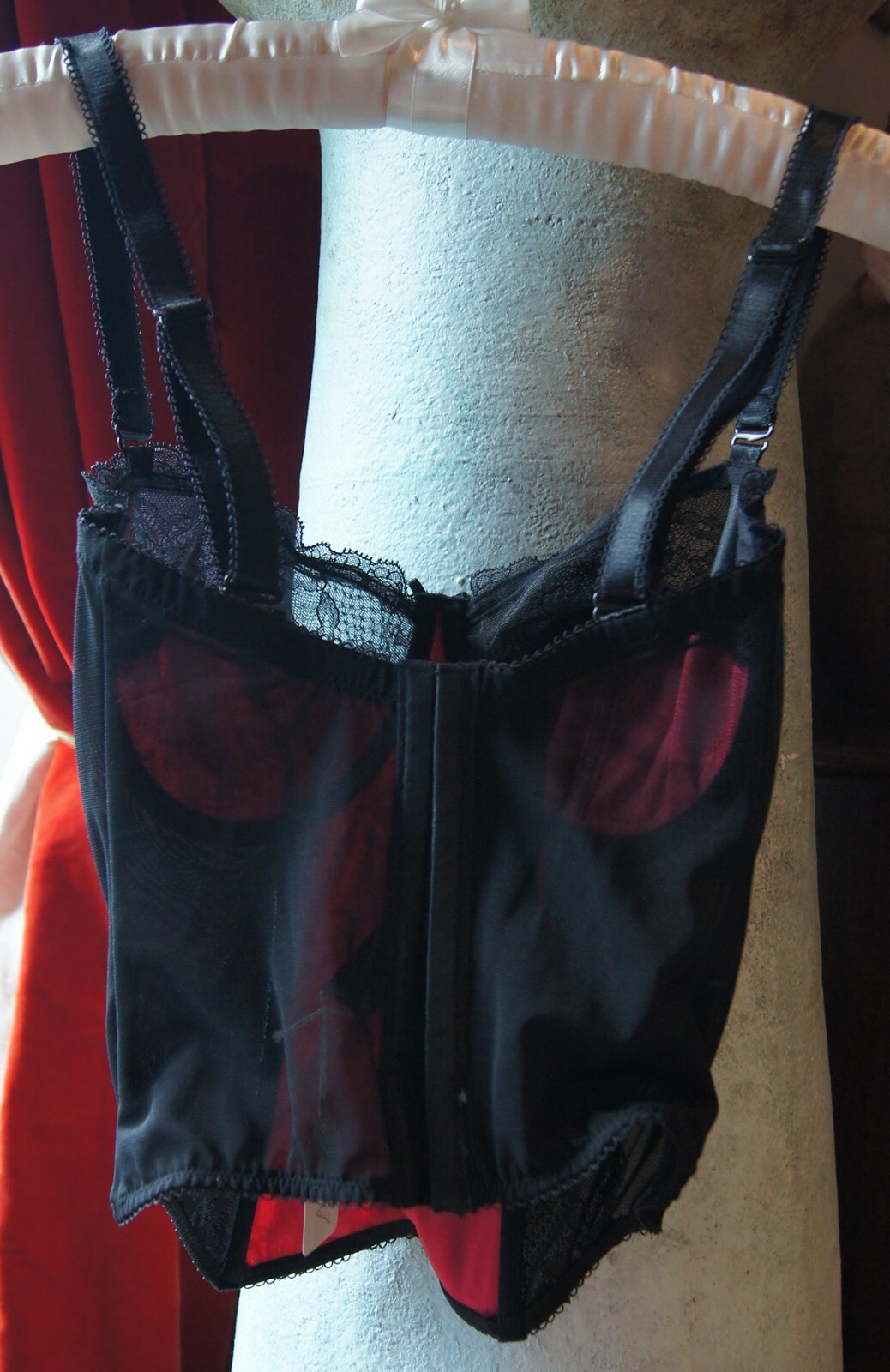 Panache Black/Red "Sienna" Waist Length Strapless Balconette U/W Basque ...