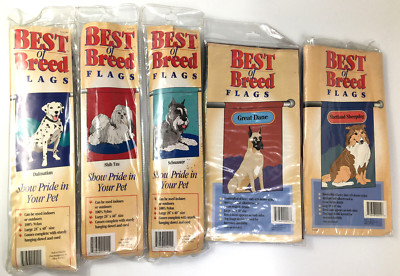 5 Total Dog Flags Indoor Outdoor Best Breed Collection Nylon NEW 28x40 ...