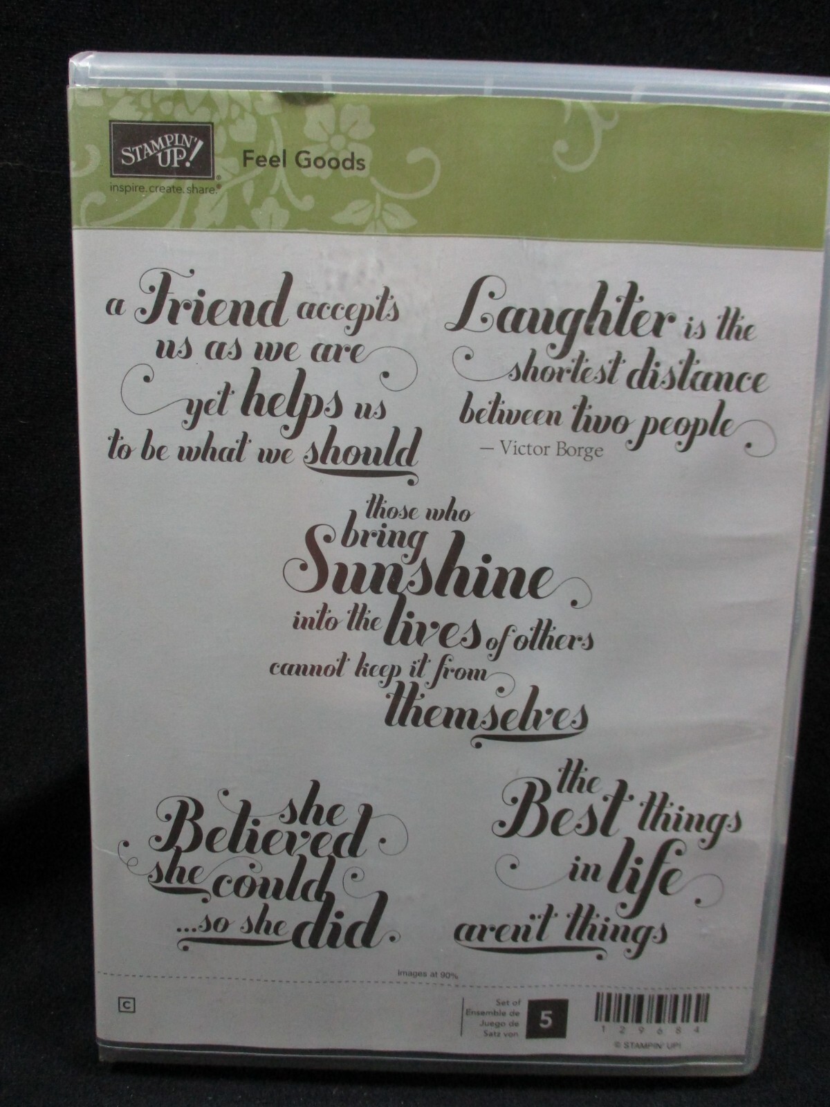 Feel Goods- Stampin Up Cling Stamp Set - Sentiments/Friend/Laugh ...