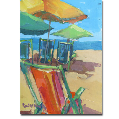 Beach Days by Railsback Gallery Wrapped Canvas Giclee Artwork (28 in x ...