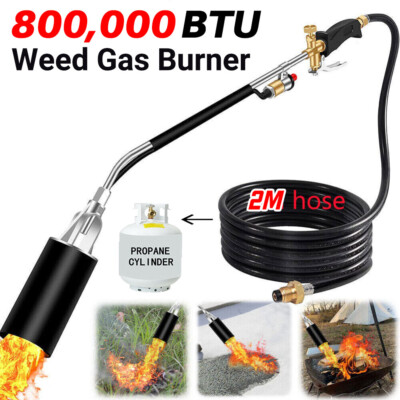800,000 BTU LPG Gas Propane Weed Burner Torch Flame Thrower w/ 2M Hose ...