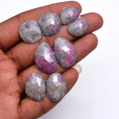 90 Cts Natural Sapphire With Ruby Spots Untreated 4 Pairs Checker Cut ...