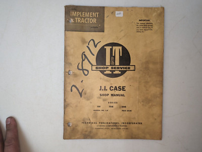 Vintage JI Case IT Technical Shop Manual Original Tractor 400 700B 800b ...
