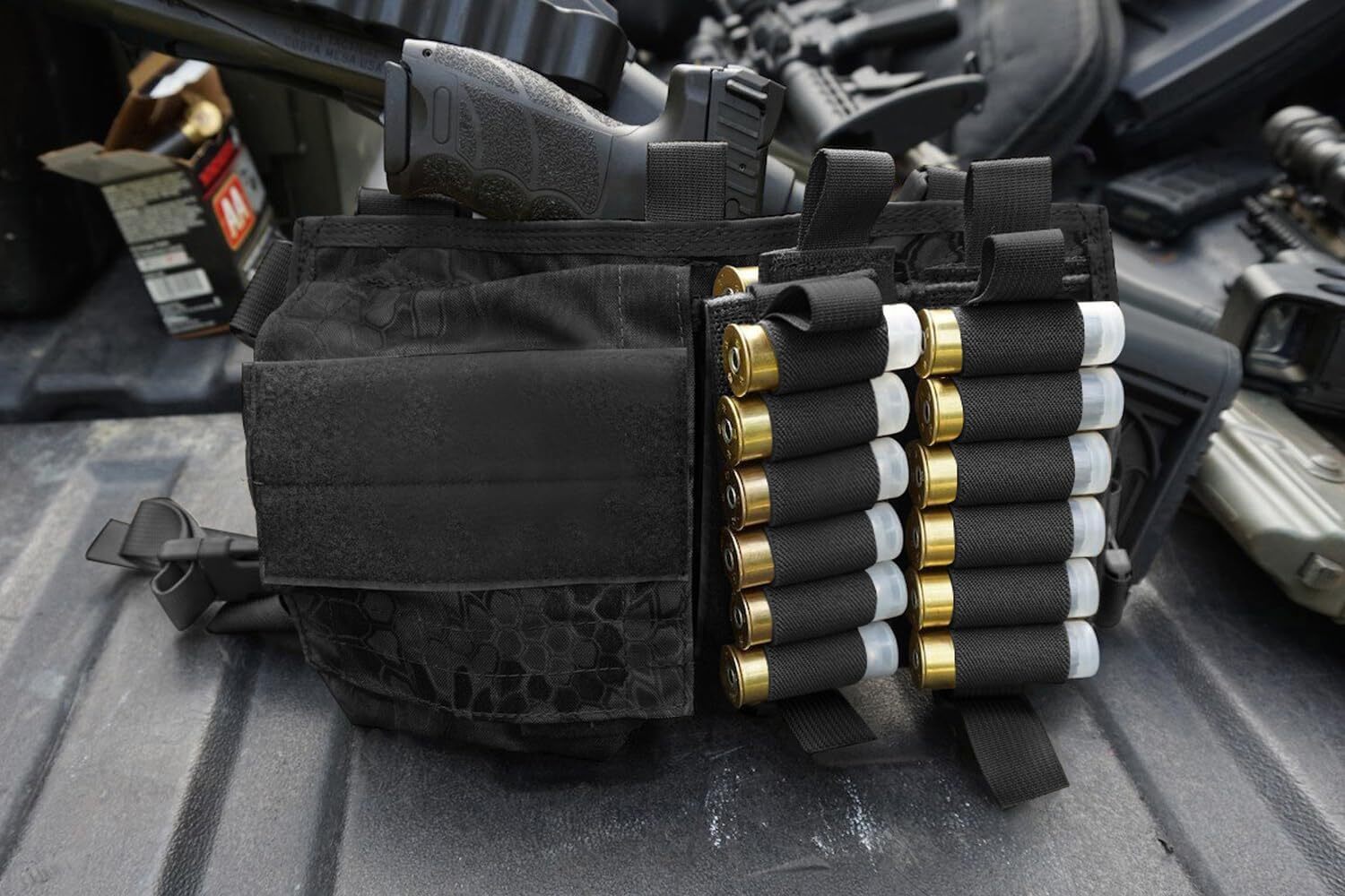 Tactical Molle 6 Rounds Shotgun Shell Holder Ammo Carrier Pouch for 12/ ...