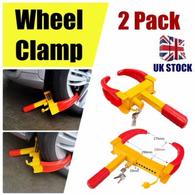 2PCS Heavy Duty Wheel Clamp Security Lock Caravan Trailer Car Motorhome ...