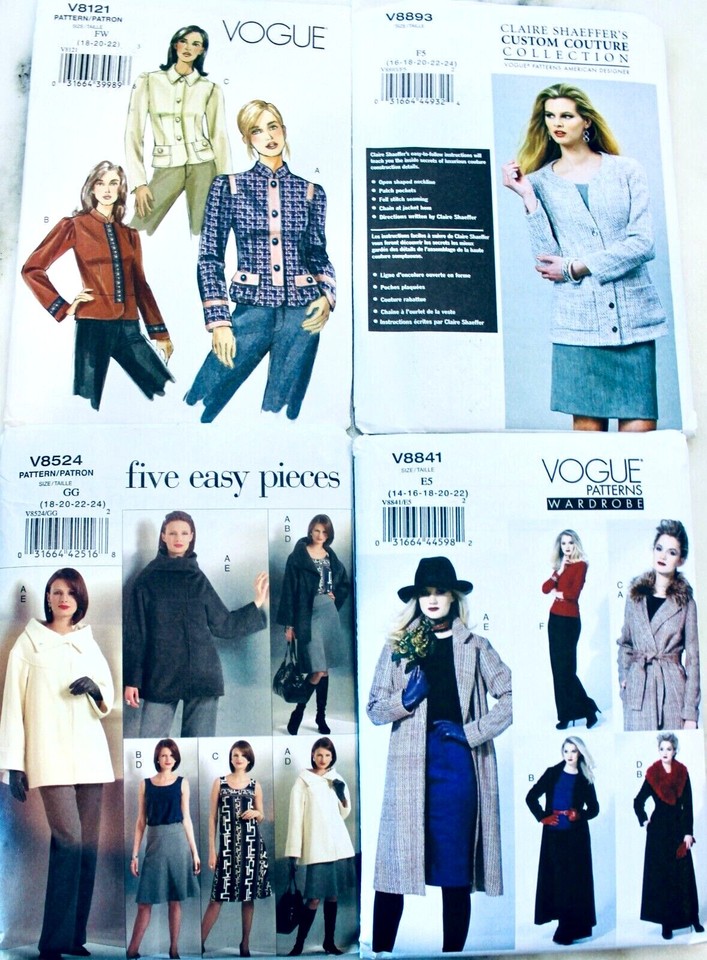 Vogue COAT JACKET CAPE Sew Pattern ~ U PICK! Misses & Plus Sz UC | eBay