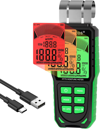 Pinless Moisture Meter,Wood Moisture Meters for Walls, Rechargeable ...
