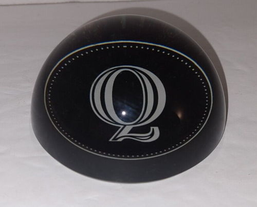 Glass HalfDome Paperweight Initial Letter Q Monogram | eBay