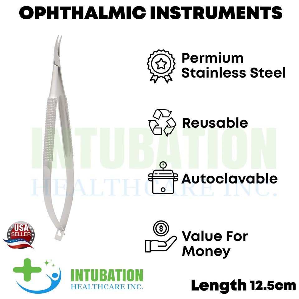 Barraquer Micro Needle Holder Curved 1mm Surgical Ophthalmic Eye ...