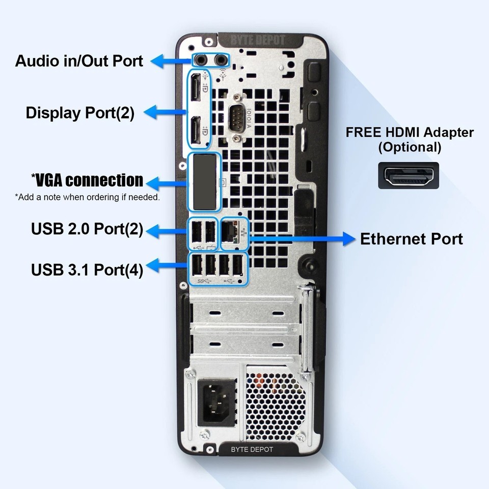 HP Gaming PC Desktop Computer i5 8TH, Up to 64GB RAM, 5TB SSD/HDD ...