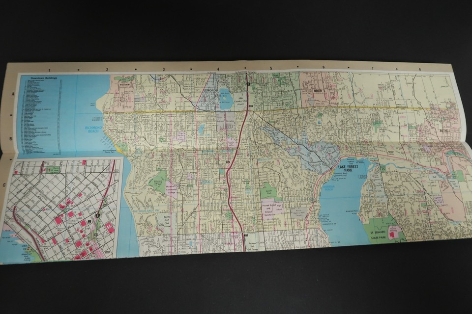 Seattle Triple AAA Travel Souvenir Pamphlet Booklet Fold Out Map 1987 N ...