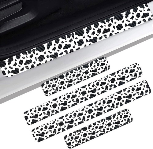 4Pcs Car Door Sill Protector Carbon Fiber Anti-Dirty Scuff Plate SILL ...