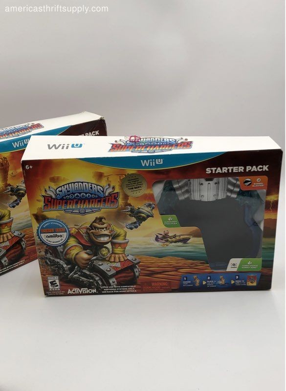 Nintendo Wii U Console Black Skylanders SuperChargers Starter Pack Lot ...