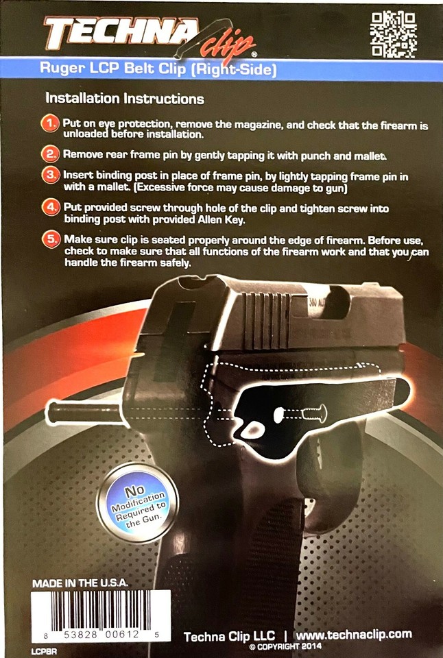 Techna Clip for Ruger LCP | eBay