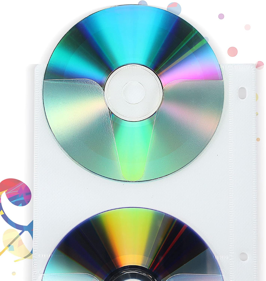36 Pieces 4 Dise DVD Poly Sleeves 3 Rings CD Sleeves Binder Pages 144 Disc Capac | eBay