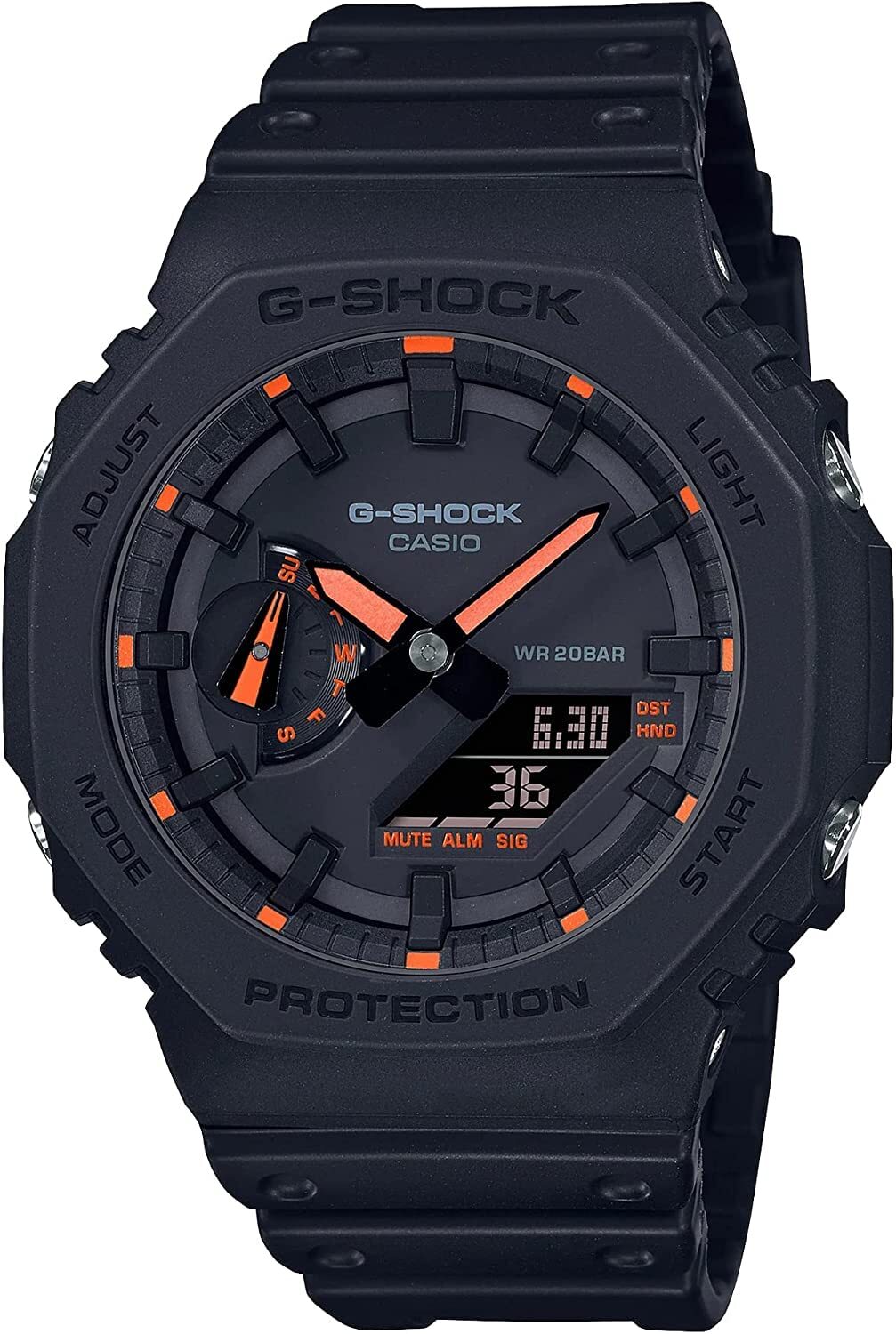 CASIO GA2100-1A4 G-SHOCK Neon Accent Watch Red Red Neo Bright LED Light ...