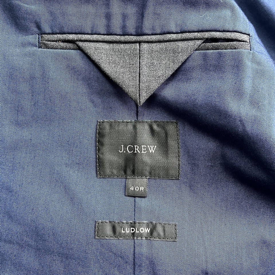 J CREW Ludlow Larusmiani Fabric Blue 100% Cotton Unlined 2 Btn Jacket - Sz 40 R | eBay