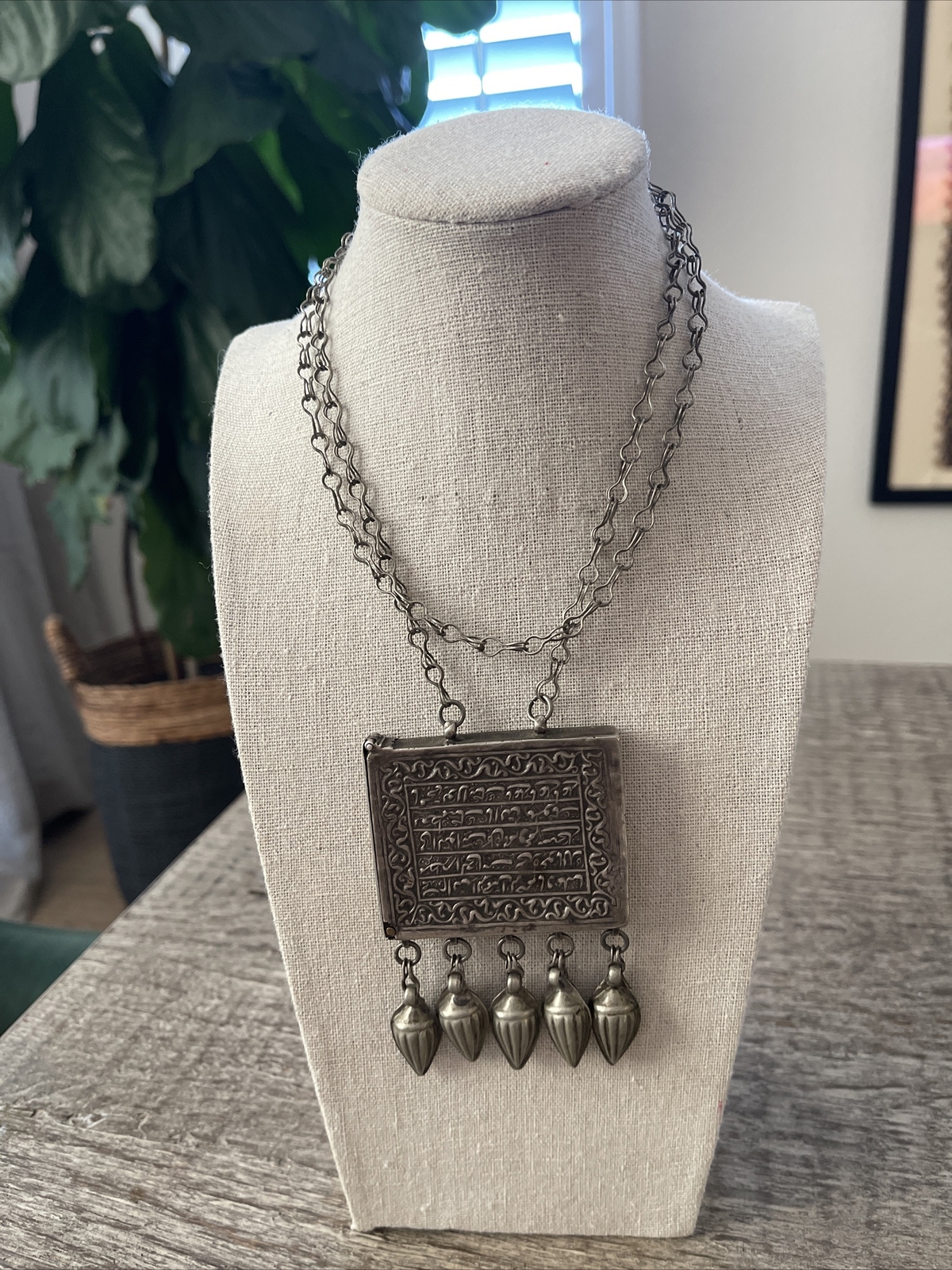 Vintage Silver Prayer Box Amulet Necklace Antique Is… - Gem