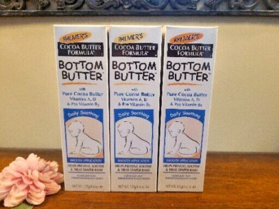 (3) Palmers BOTTOM BUTTER Cocoa Butter Formula 4.4 oz Ea Diaper Rash ...