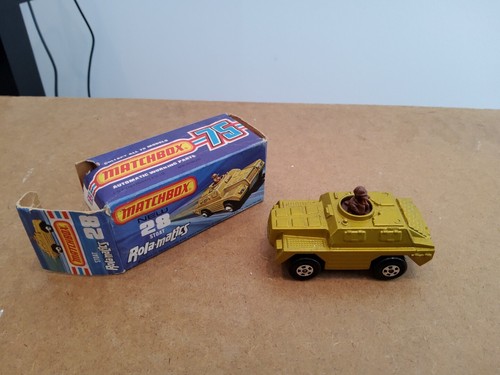 1973 Matchbox 75 Rolamatics No.28 Stoat Armoured Car In gold Boxed | eBay