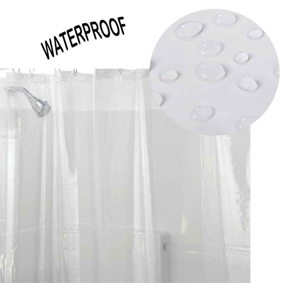 Clear Shower Curtain Liner 4G Heavy Duty PEVA Waterproof with 72''x72 ...