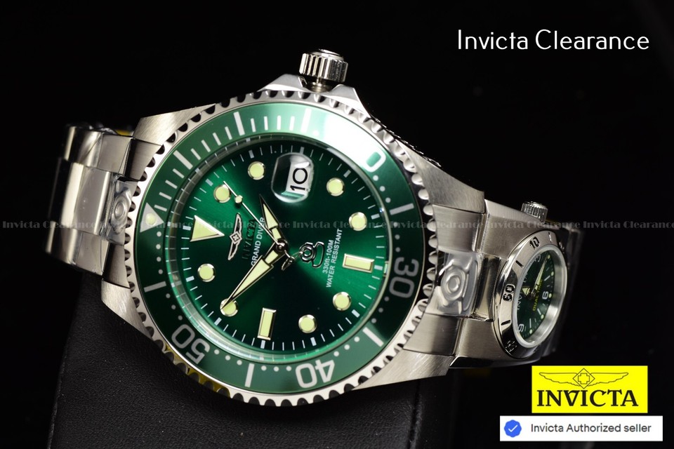 Invicta Pro Diver Men's Dual Time Automatic Quartz Silver Tone Steel ...