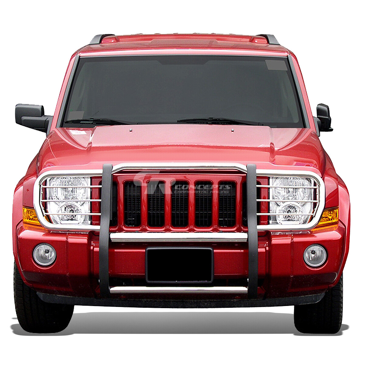 CHROME STAINLESS FRONT GRILLE/GRILL GUARD KIT FOR 2006-2010 JEEP ...